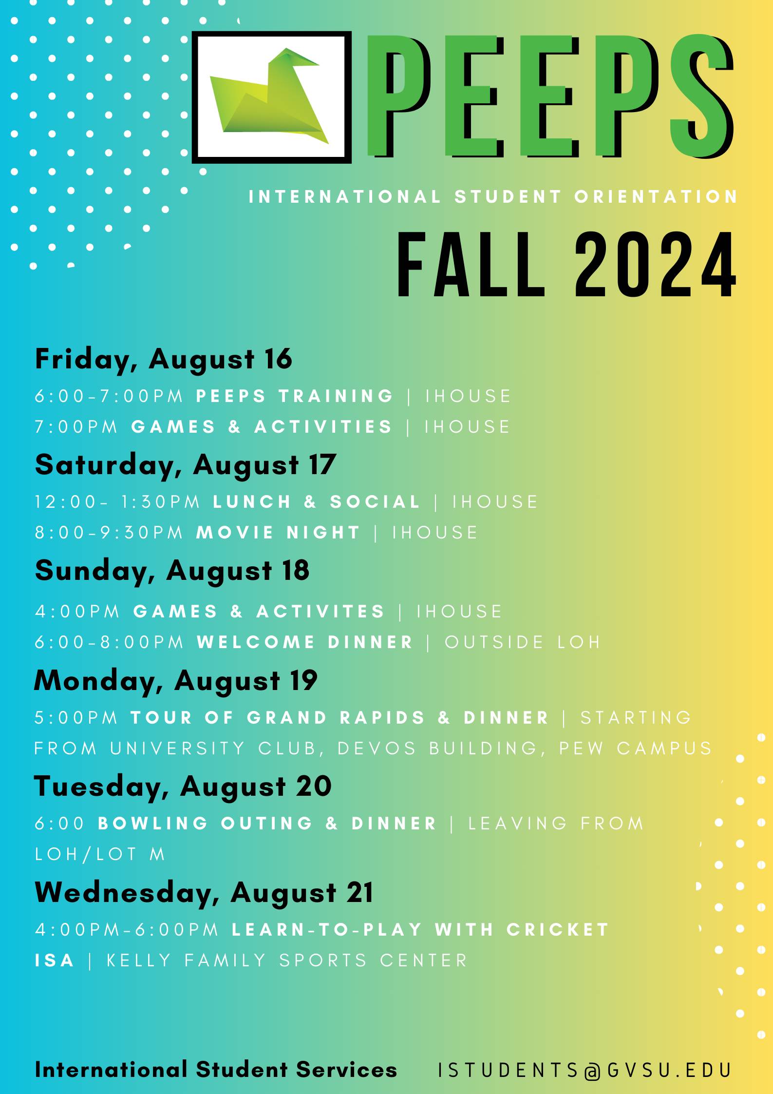 PEEPS Program - International Students - Grand Valley State University